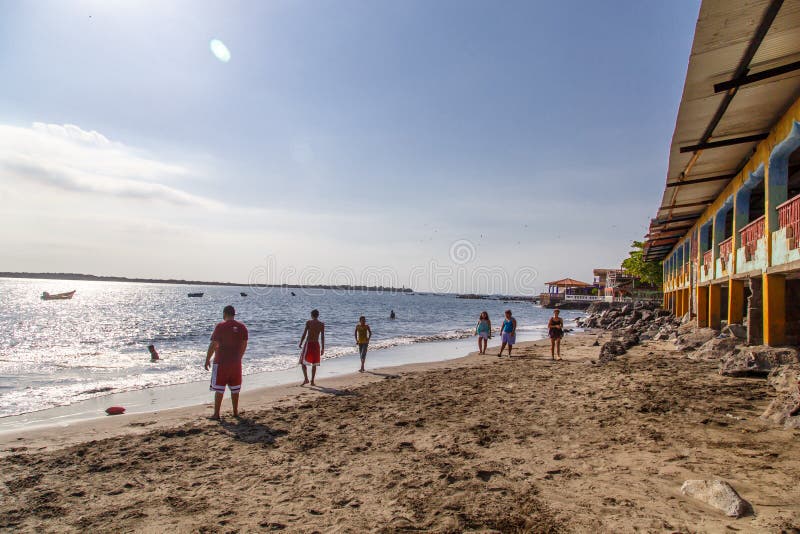 Beach View with People in Corinto, Nicaragua Editorial Stock Image ...