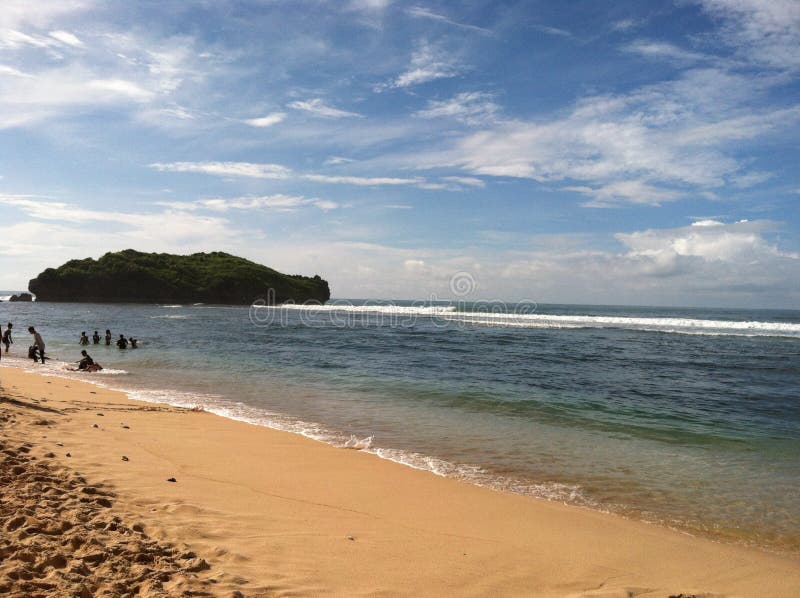 Sadranan Beach Wonosari Indonesia Stock Photo - Image of sunset, look ...