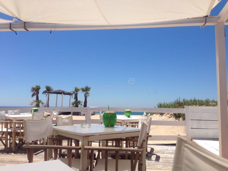 Beach view editorial image. Image of terrace, heat, beach - 42648020