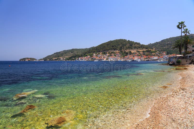 Beach in Vis, Croatia stock photo. Image of dalmatia - 313243988