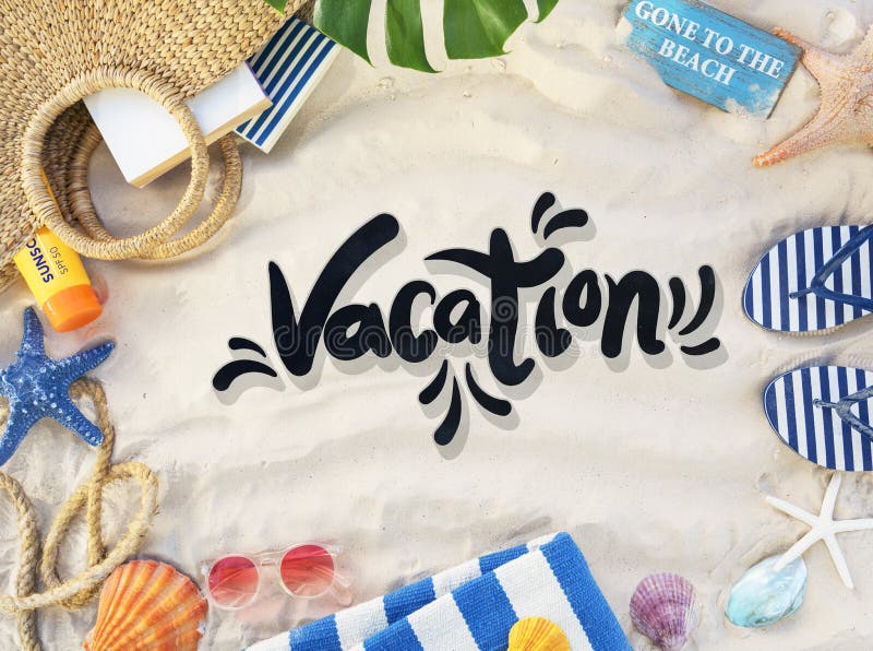 Beach Vocation Enjoy Holidays Summer Concept Stock Illustration ...