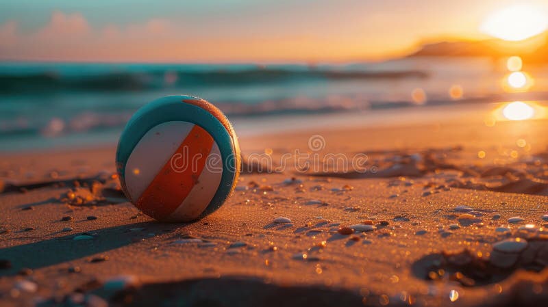 Beach Volleyball. Beach Volleyball Ball on the Sand Stock Image - Image ...