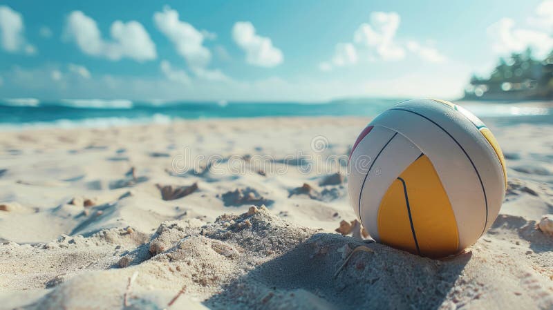 Beach Volleyball. Beach Volleyball Ball on the Sand Stock Image - Image ...