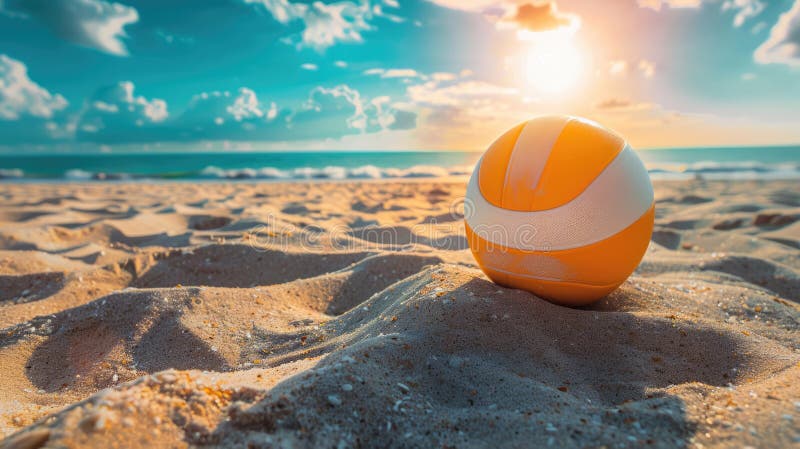 Beach Volleyball. Beach Volleyball Ball on the Sand Stock Image - Image ...