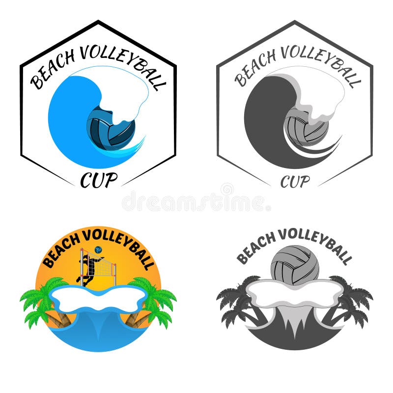 Beach Volleyball Logo for the Team and the Cup Stock Vector ...
