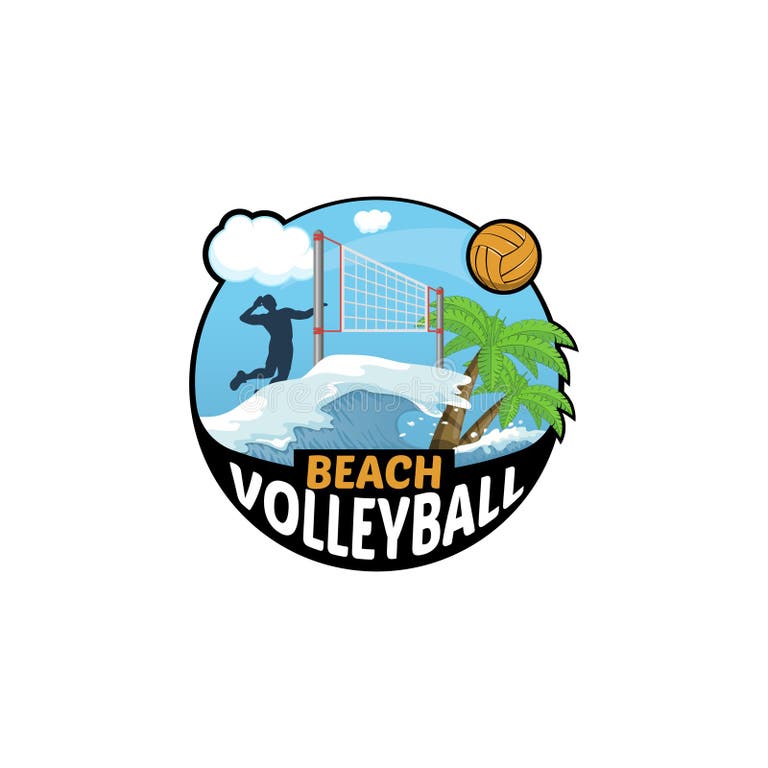 Beach Volleyball Logo for the Team and the Cup Stock Vector ...