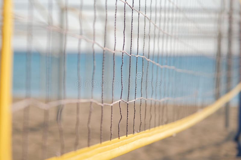 Beach Volleyball Net on a Sunny Day Stock Photo - Image of game ...