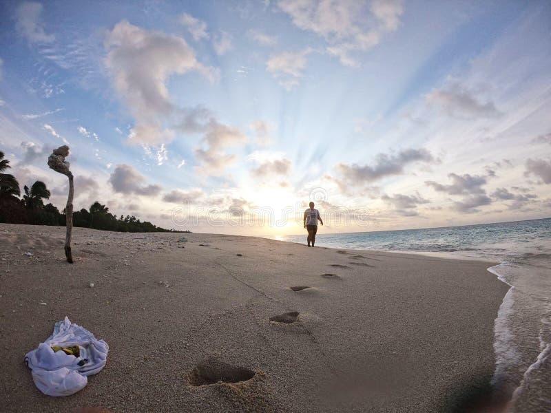 Beach Walk at the End of the Day for Relaxation Editorial Photo - Image ...