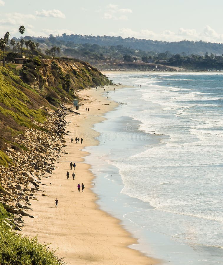 Beach Walking, Encinitas California Editorial Photography - Image of ...