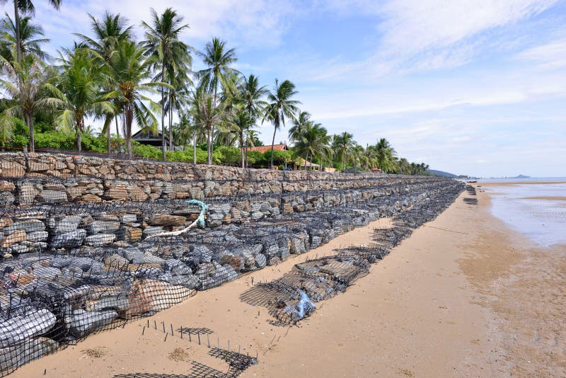 Beach Wall Construction stock photo. Image of shield - 32260038