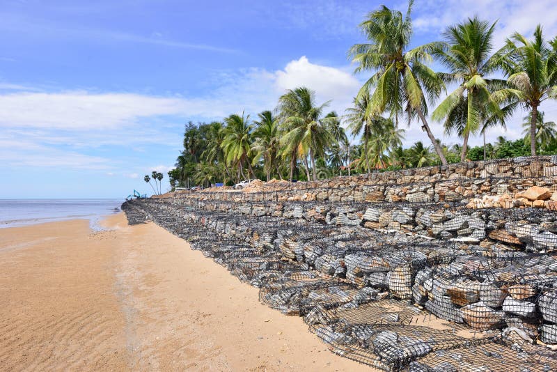 Beach Wall Construction stock image. Image of landscape - 32260171