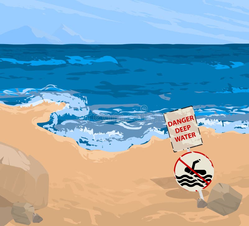 Beach Warning Flags Icons Flat Set Stock Illustration - Illustration of ...