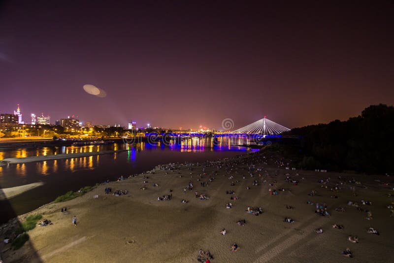 Beach in Warsaw, Poland stock image. Image of landmark - 141362877