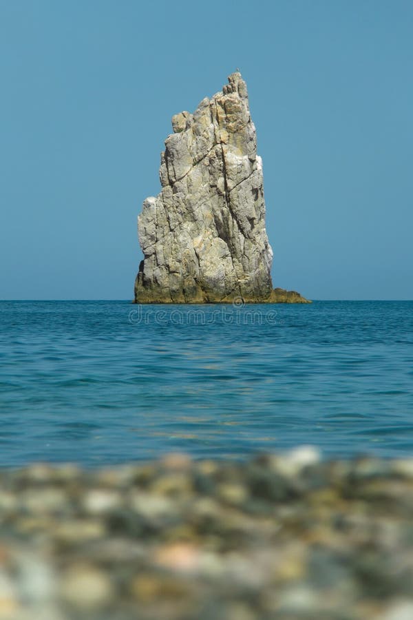 Beach, water, rock in sea stock photo. Image of coast - 3200468