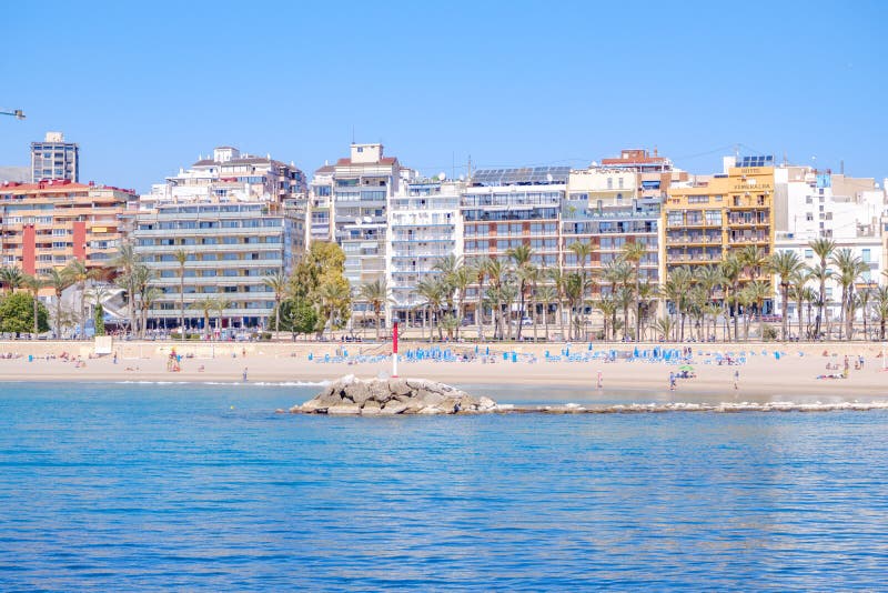 Waterfront Skyscrapers And Beach In Benidorm, Spain Stock Image - Image ...