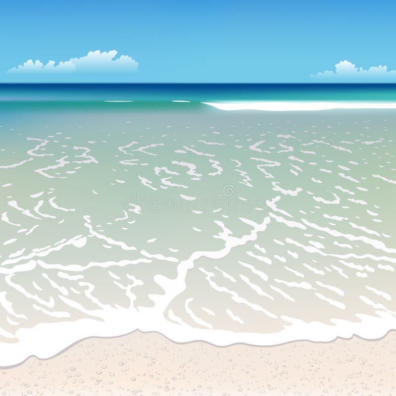 Beach with a wave stock vector. Illustration of holiday - 31884298