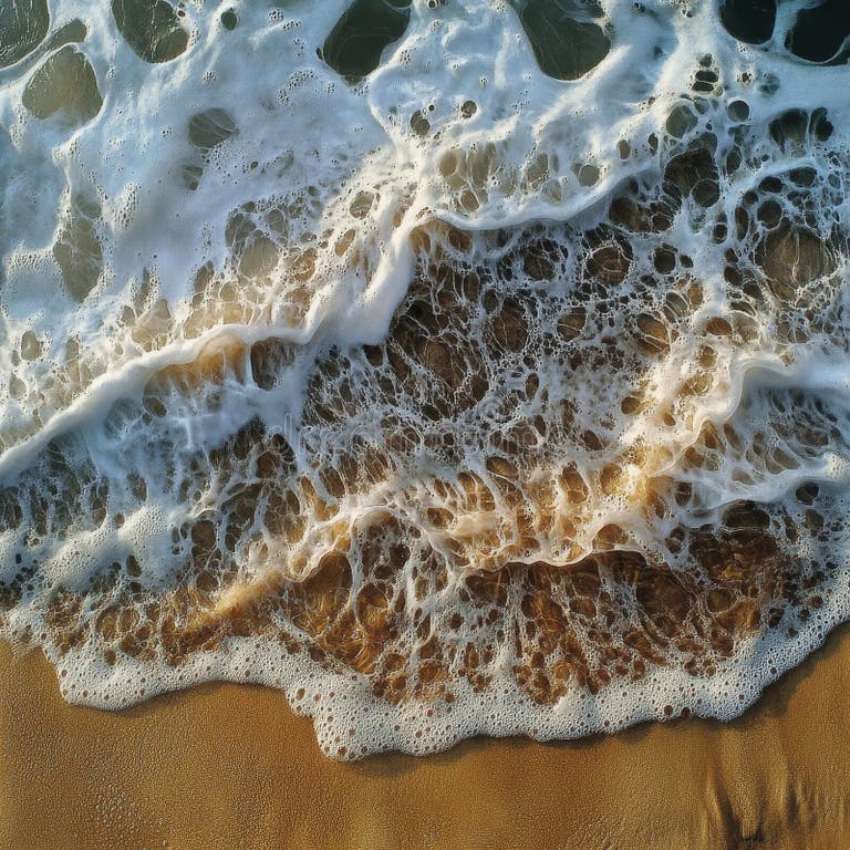 Beach Waves Artistic Foam Patterns Stock Illustration - Illustration of ...