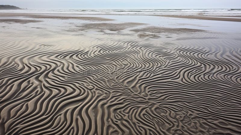 Ephemeral Sand Patterns: a Maori Art-inspired Beachscape Stock ...