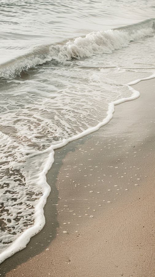 Beach waves lapping shore stock illustration. Illustration of beauty ...