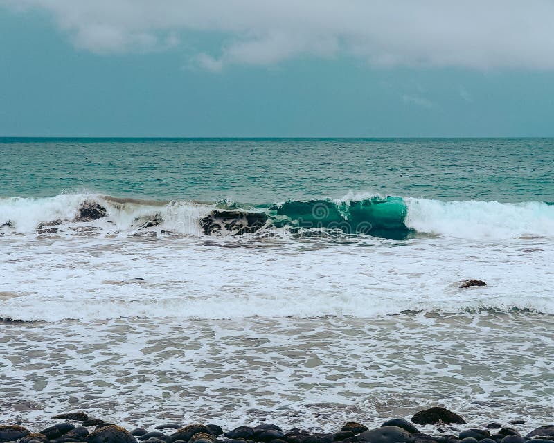 Beach Waves on the Roadside of Pesisir Barat, Lampung, Indonesia Stock ...