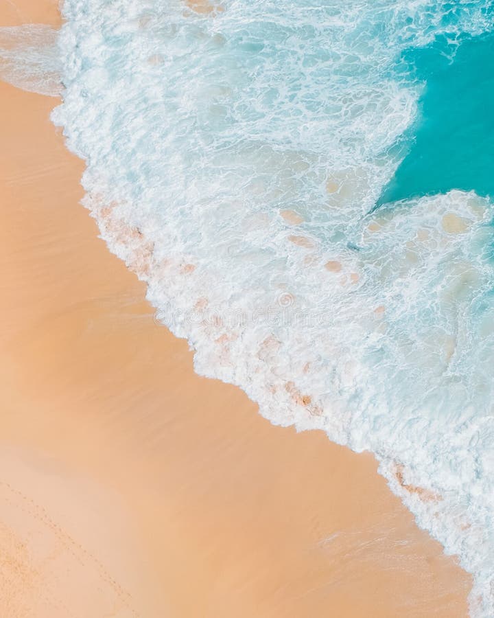 Beach and Waves from Top View. Stock Image - Image of yellow, aerial ...