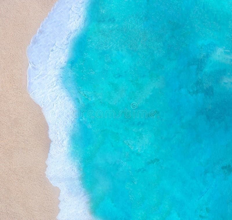Beach and Waves Top View Background Stock Illustration - Illustration ...