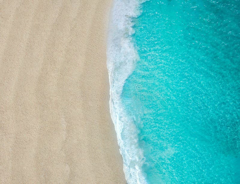 Beach and Waves Top View Background Stock Illustration - Illustration ...