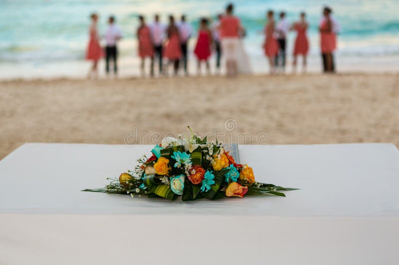 Beach Wedding Background Over the Sea.Wedding Archway. Wedding at Sea ...