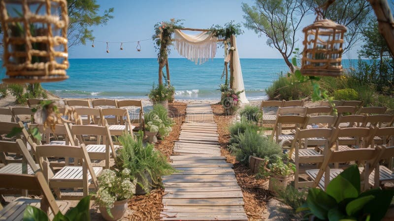 Beach Wedding Decor, Beach Wedding with Driftwood Arbor, Macrame ...
