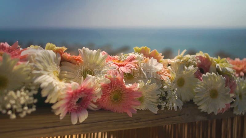 Beach Wedding Flower Arrangement Slider Stock Video - Video of ...