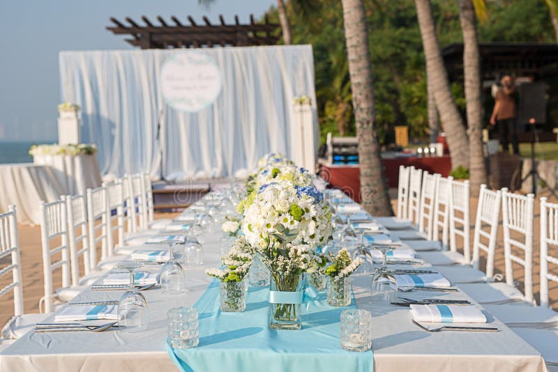 Beach Wedding setup stock image. Image of wedding, beauty - 94157729