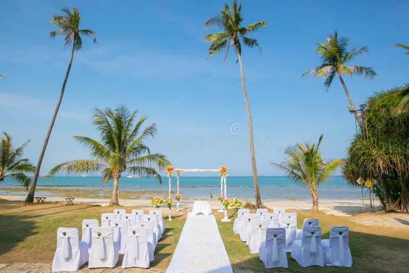 Beach wedding setup stock photo. Image of ceremony, formal - 150860726