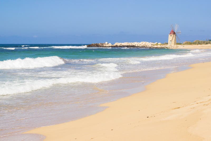 Beach windmill stock image. Image of windmill, mill, beach - 52426977
