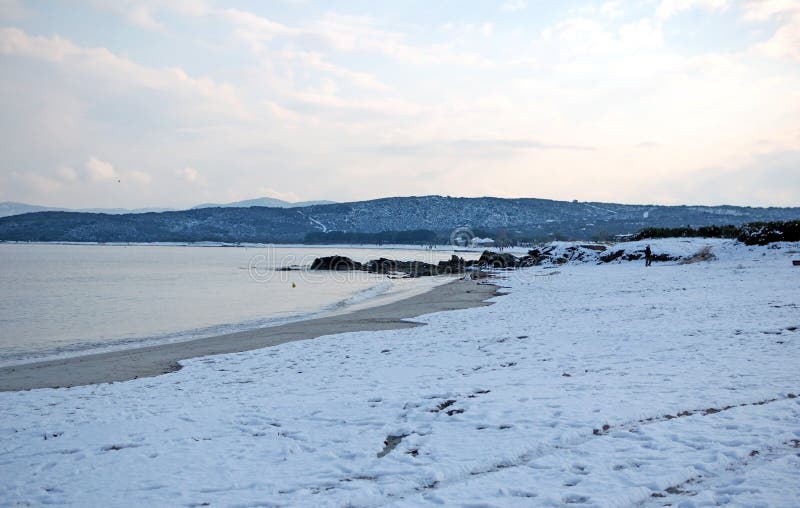 Beach winter stock image. Image of olbia, snow, gallura - 23560869