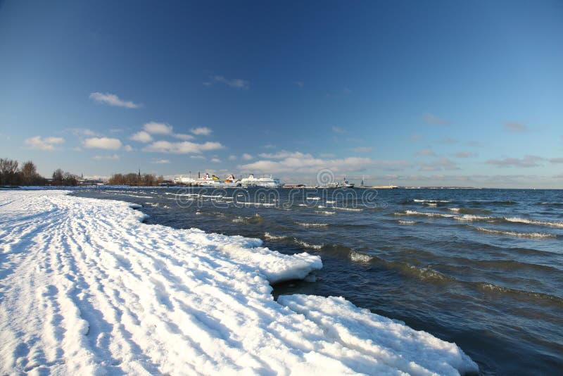 Beach in winter stock photo. Image of snow, europe, cold - 31456226