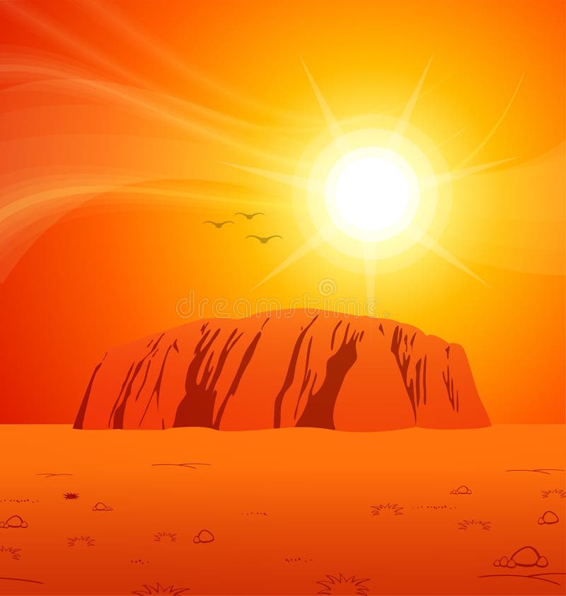 Uluru Outback Central Australia Sunset Scene Editorial Photo ...