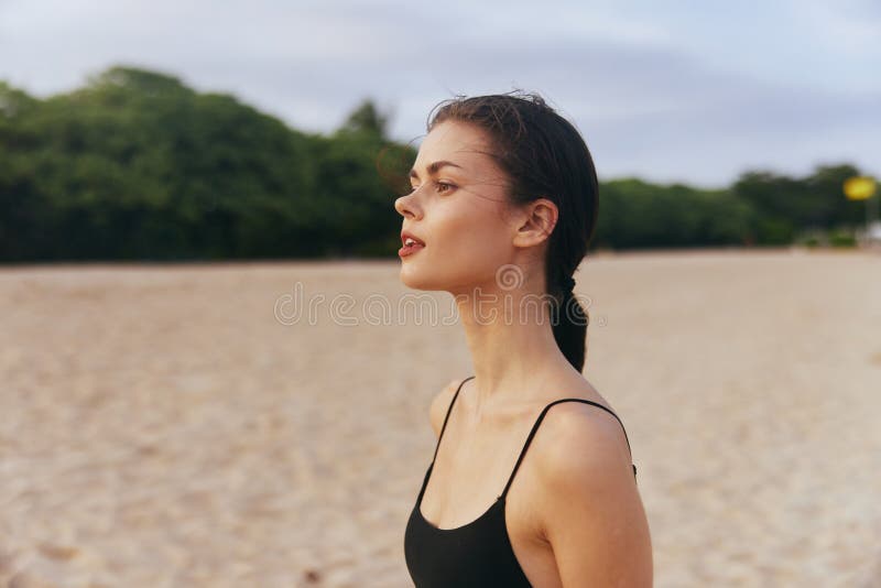 Beach Woman Sunset Summer Lifestyle Vacation Smile Ocean Walk Sea Sand