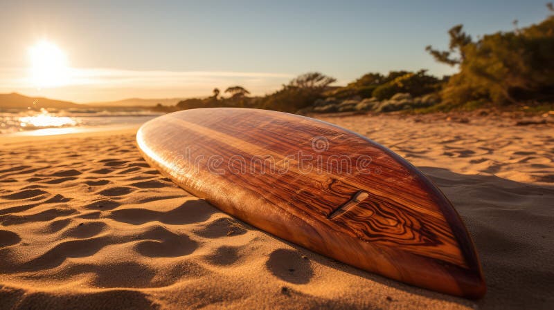 Beach wood surfboard stock illustration. Illustration of performance ...