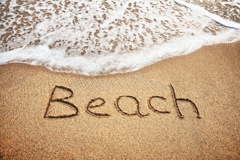 Words on Sand - Travel, Beach, Summer and Ocean Stock Image - Image of ...