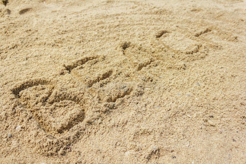 Beach Word Written on the Sand at the Beach, Natural Background Stock ...