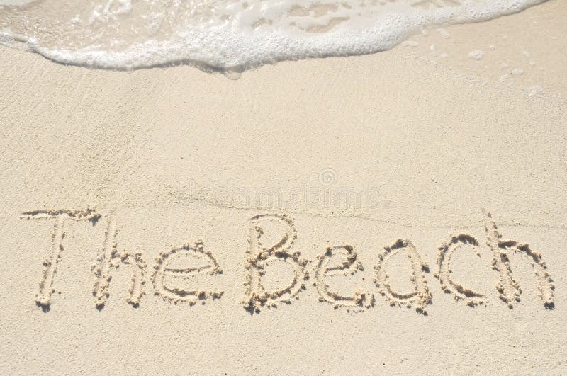 Fun in the Sun Written in Sand on Beach Stock Photo - Image of tourism ...