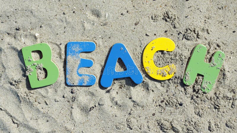 Beach written stock photo. Image of vacation, letters - 33358308