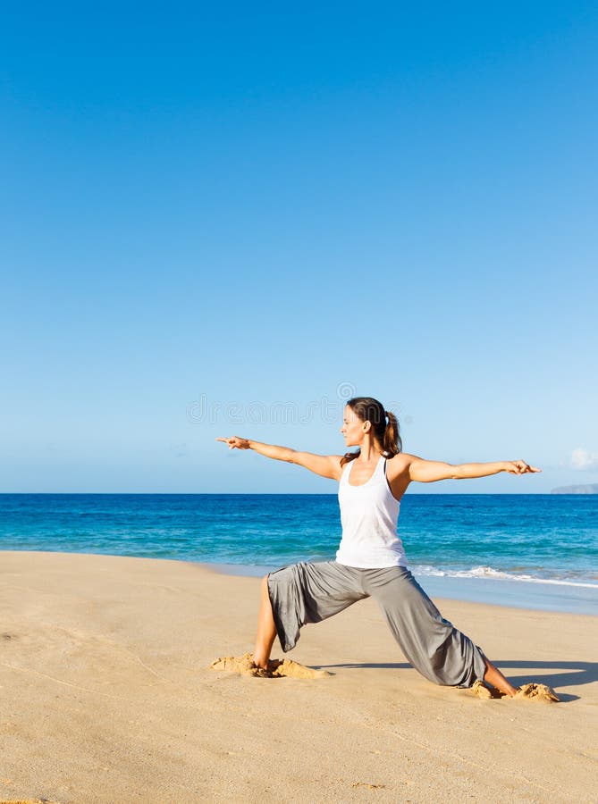 Beach Yoga stock photo. Image of beach, relaxation, posture - 30546202