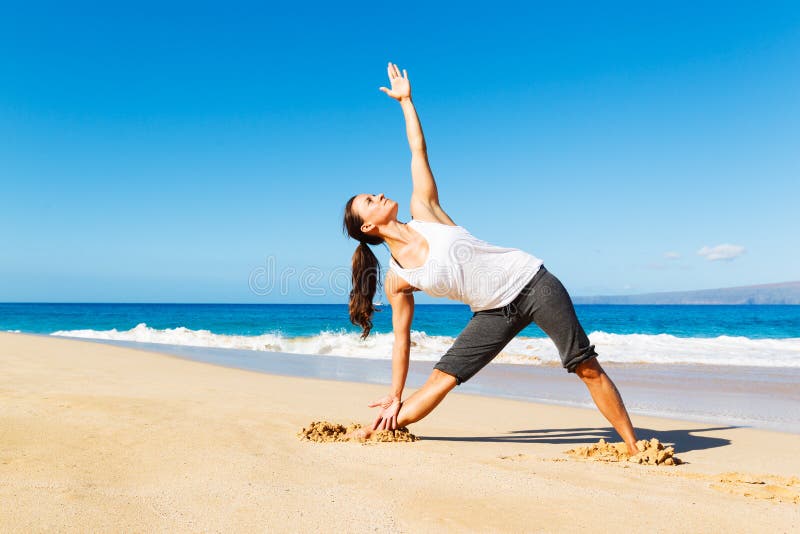 Beach Yoga stock photo. Image of outdoor, concept, length - 30828376