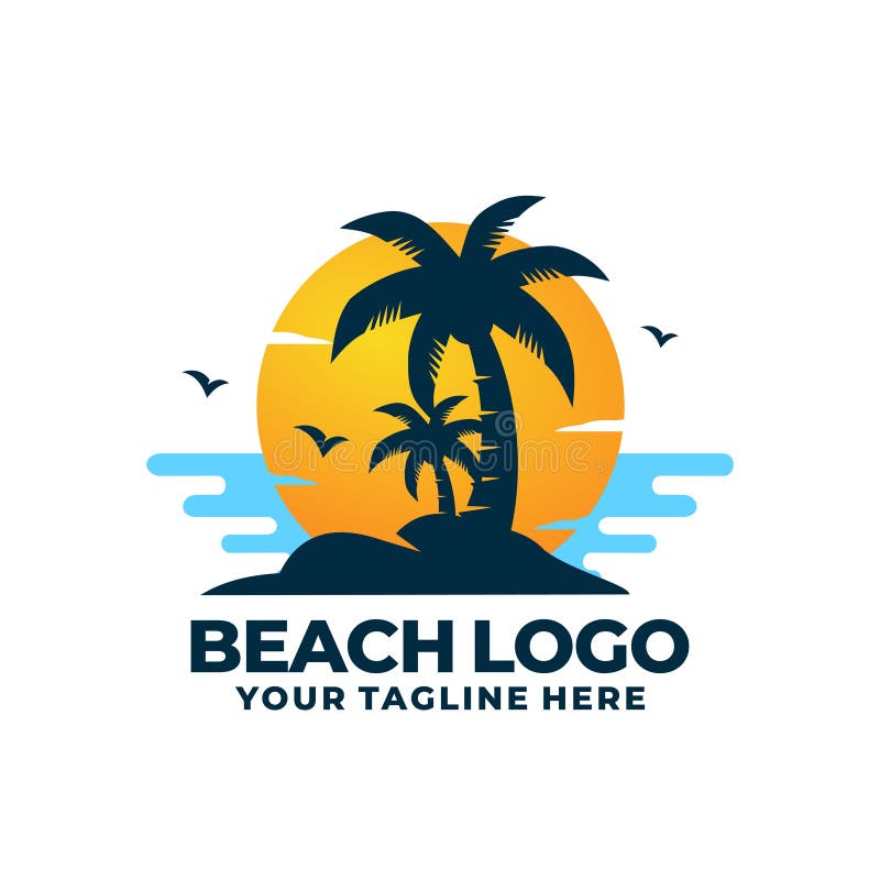 Beach logo design stock illustration. Illustration of nature - 268991204