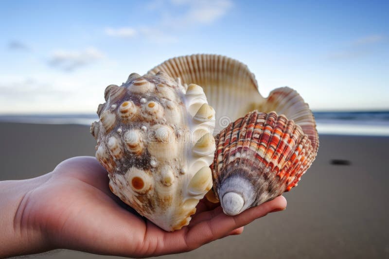 Beachcomber Finds a Rare and Beautiful Shell among the Typical Shells ...