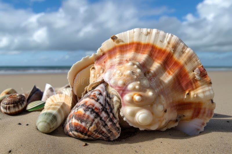 Beachcomber Finds a Rare and Beautiful Shell among the Typical Shells ...