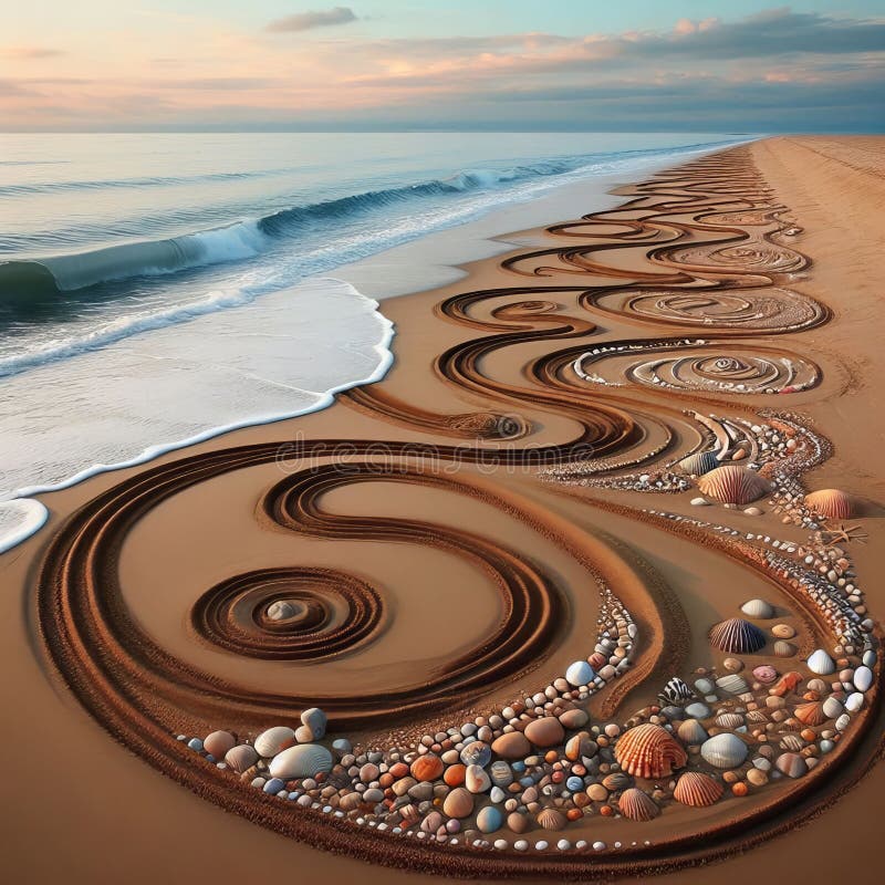 Beachcomber S Path Winding Trails and Patterns Made by Beahco Stock ...
