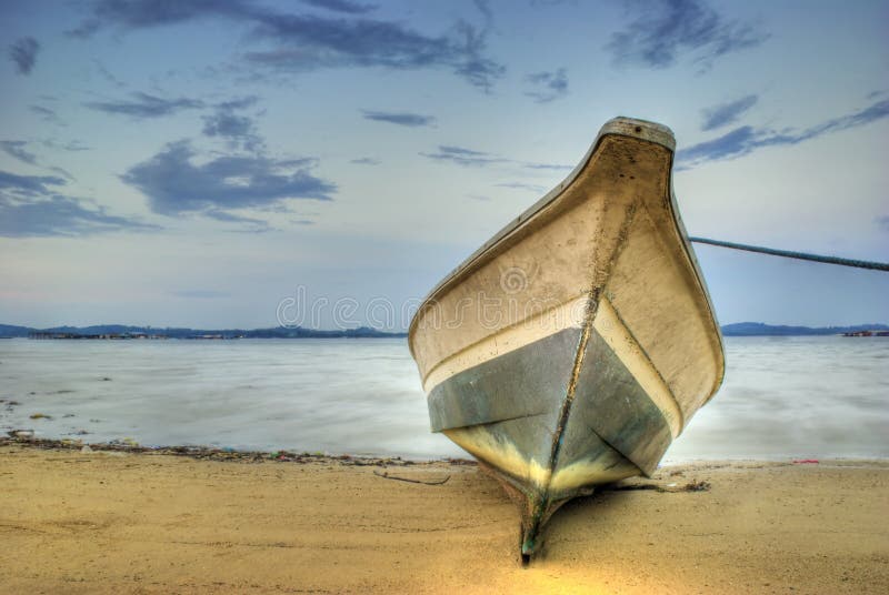 Beached Boat stock photo. Image of dusk, tide, dynamic - 4605174