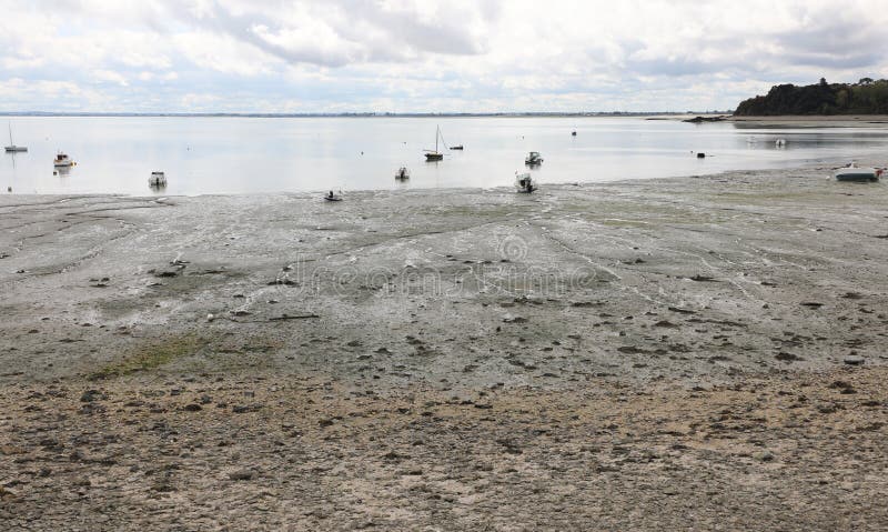 Beached Boats Stranded during Low Tide Stock Photo - Image of scenes ...